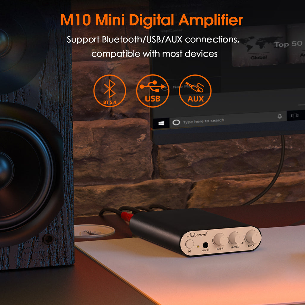Nobsound M10 Mini TPA3255 Digital Amplifier with Bluetooth/USB Input ...