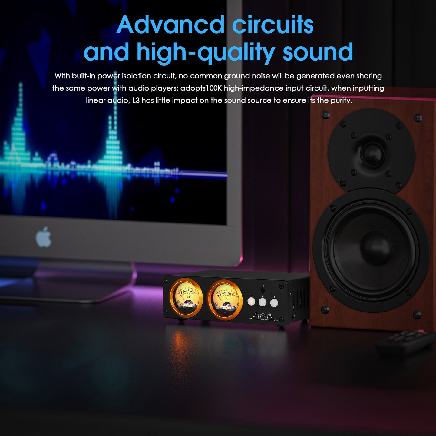 Douk Audio L3 3 Channel Stereo Audio Loop Switcher with VU Meter RCA S