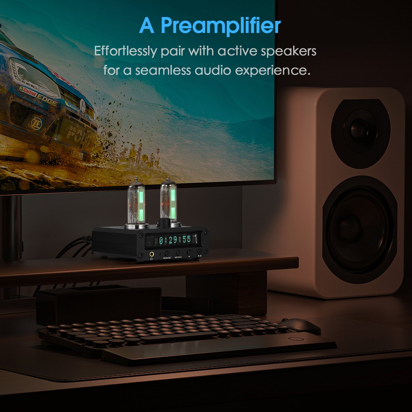 Douk Audio P2-FM Magic 6E2 Preamp Stereo Headphone Amp Sound Level Ind