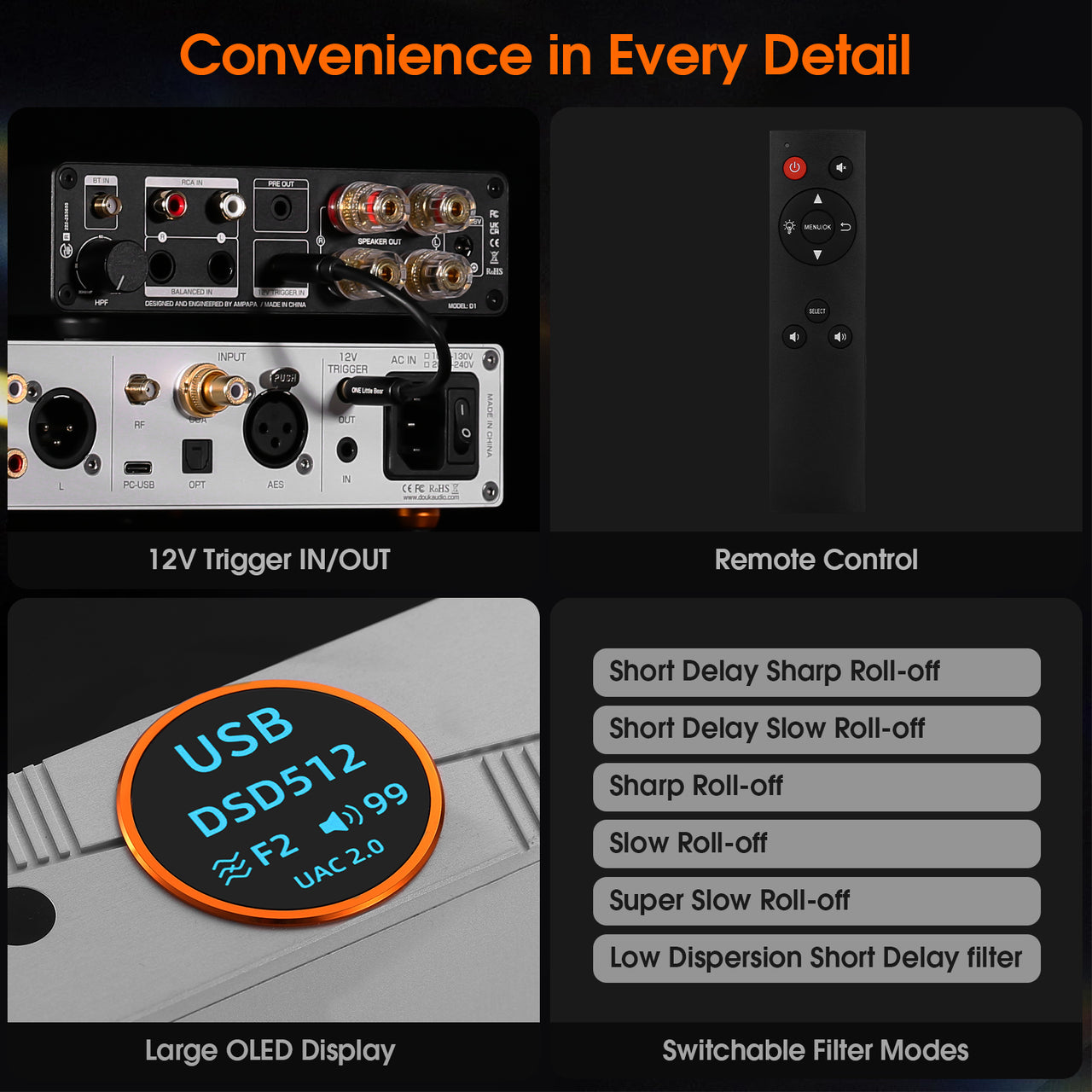 Douk Audio Q100 AK4499+AK4191 Fully Balanced Desktop DAC DSD512