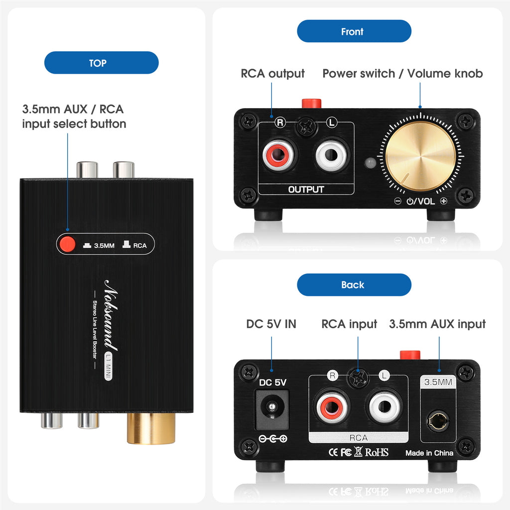 Douk Audio L1MINI Mini Stereo Line Level Booster Amplifier Audio Pream