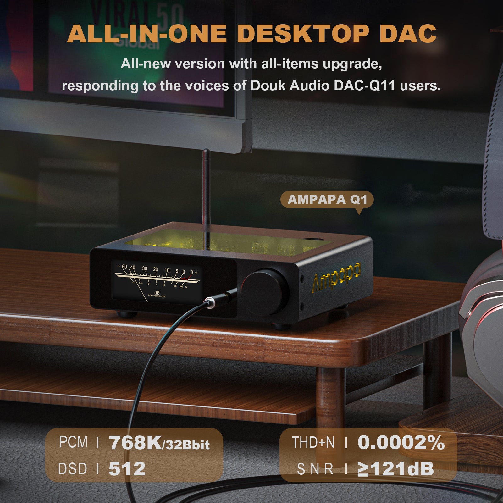 Ampapa Q1 HIFI ESS9039+AK4493 HIFI Desktop DAC [Based on DAC-Q11 ...