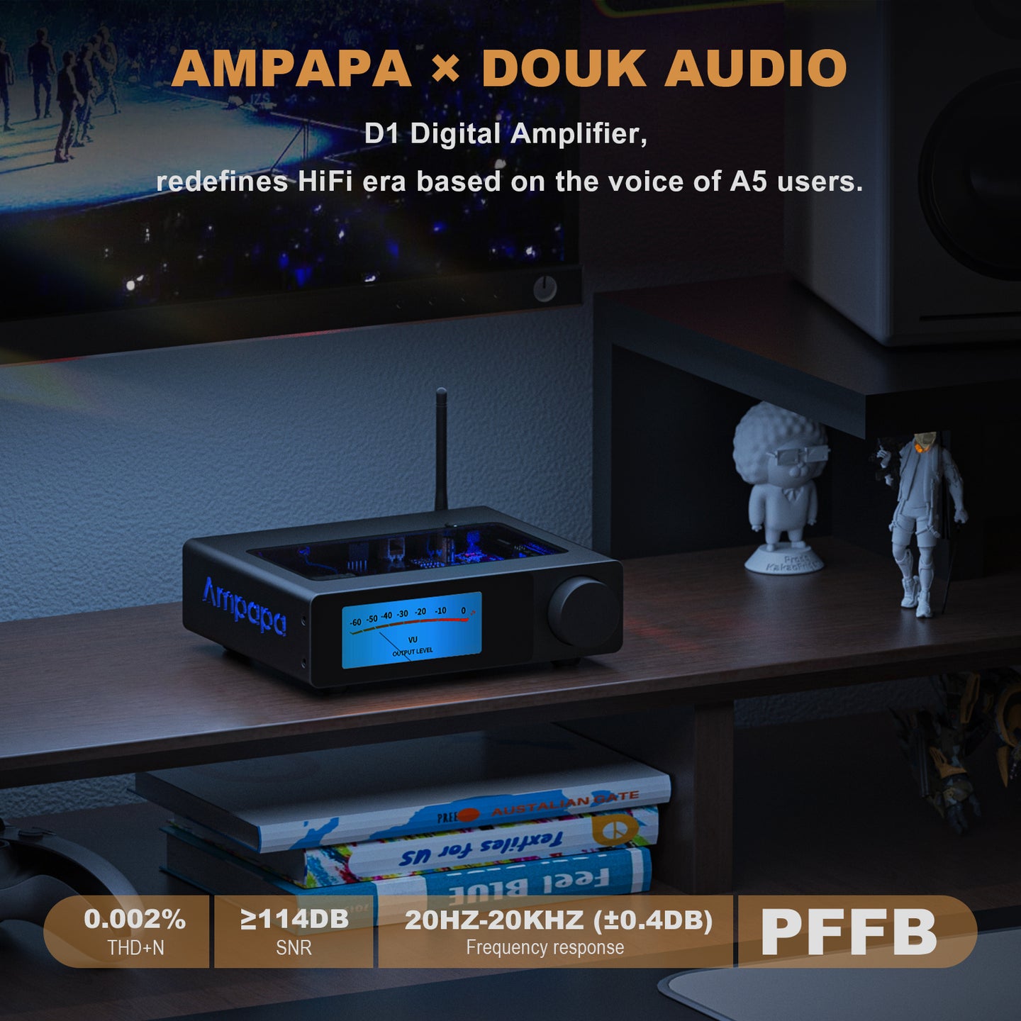 Ampapa D1 HIFI TPA3255 Amplifier with Digital VU Meter – Douk Audio