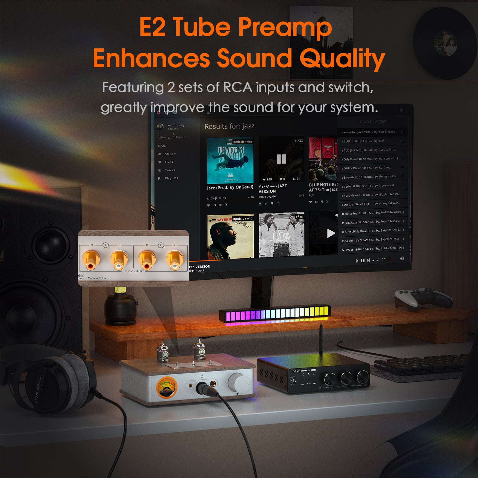 Douk Audio E2 Tube Headphone Amplifier XLR/4.4mm/6.35mm HiFi Stereo Pr