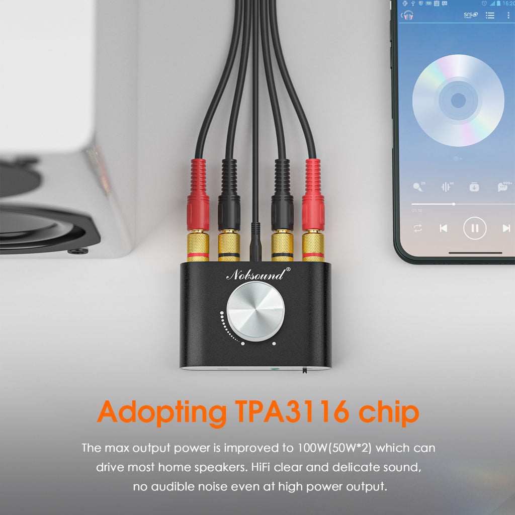 Nobsound NS-01G PRO Mini Bluetooth 5.0 Digital Amplifier USB Sound Car ...