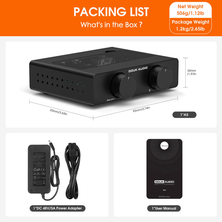Douk Audio A5 TPA3255 Stereo Amp HiFi Audio Class D Amplifier High-pas