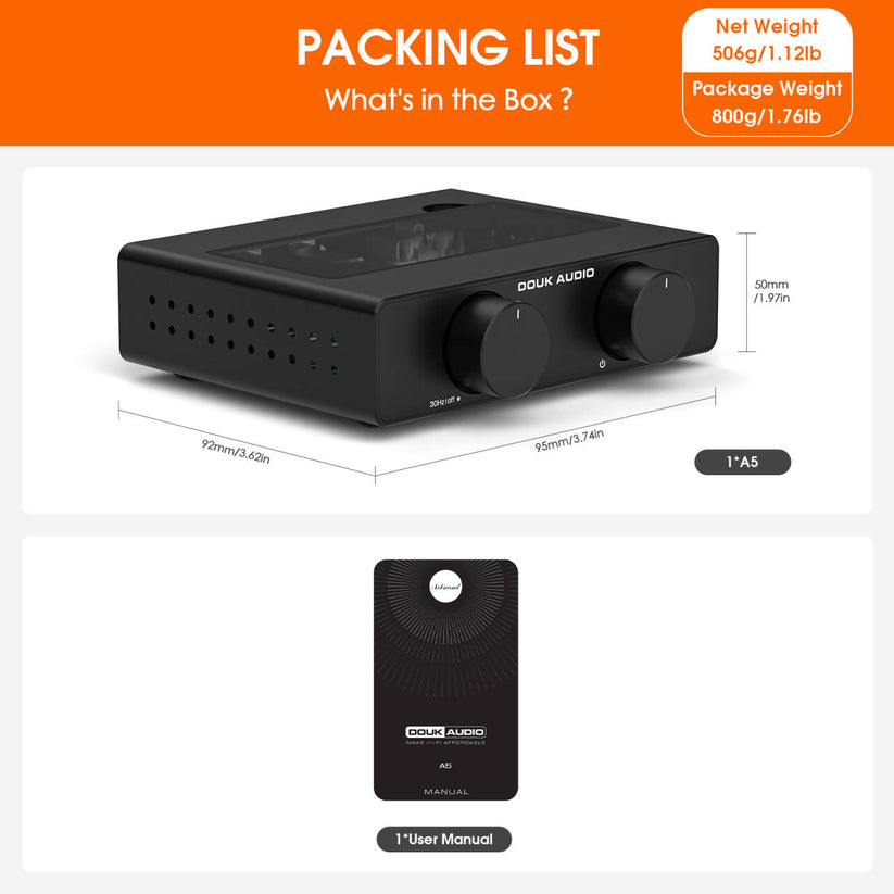 Douk Audio A5 TPA3255 Stereo Amp HiFi Audio Class D Amplifier High-pas ...