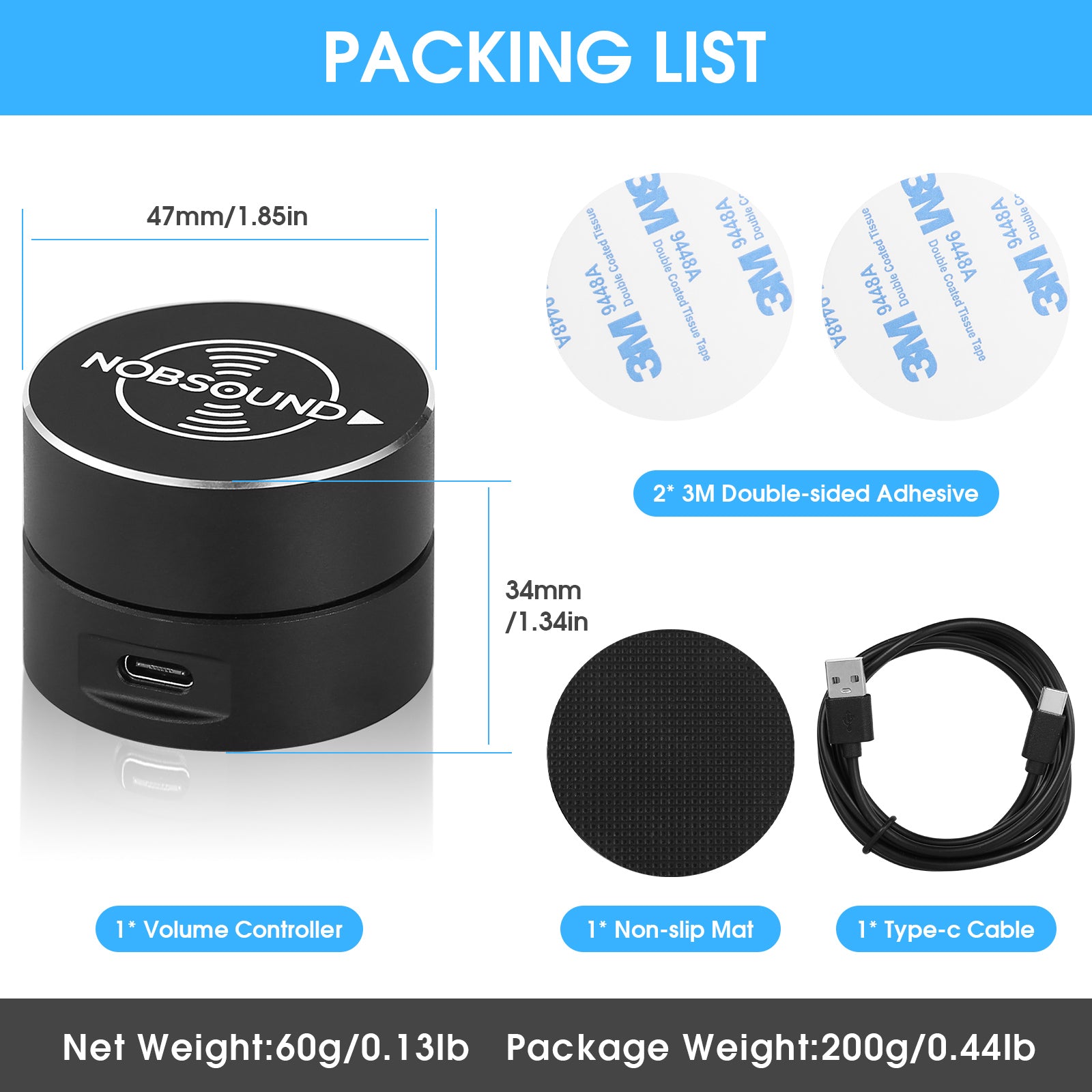 Nobsound MV-01/DV-01 Passive Volume Controller Knob for PC Amplifier S ...