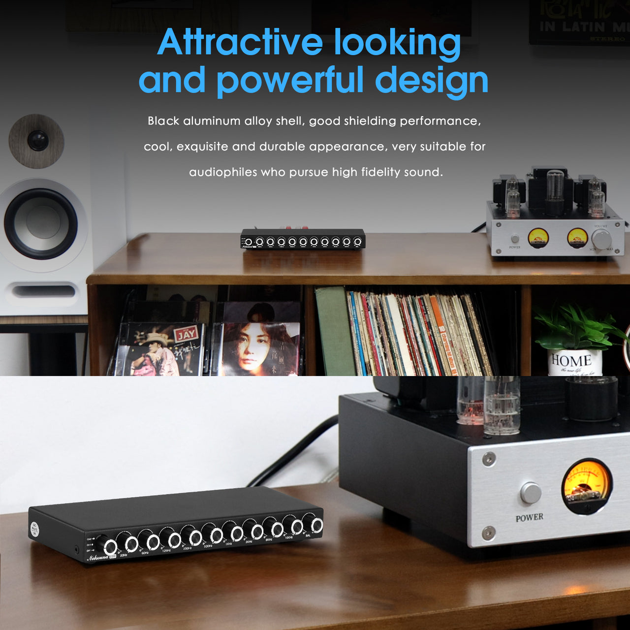 Nobsound EQ9 HiFi 9-Band Stereo EQ Preamp Analog Equalizer Audio Proce ...