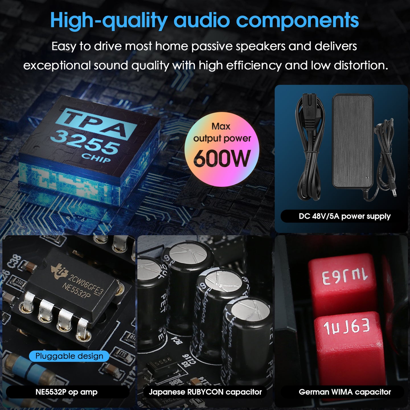 Douk Audio NS-13G MAX HiFi Mini 2-Channel Stereo Audio Amplifier Class