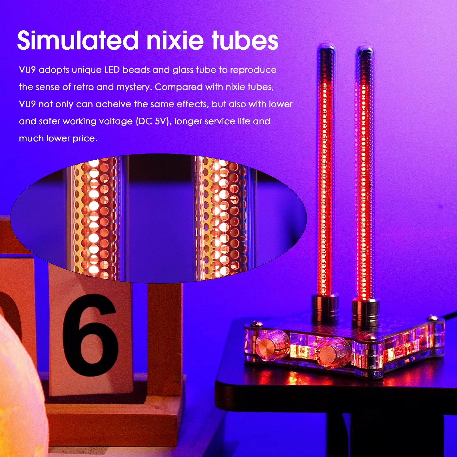 VU9 Pixie Tube Sound Level Meter Ref to Retro Nixie Tube Audio Spectru – Douk Audio