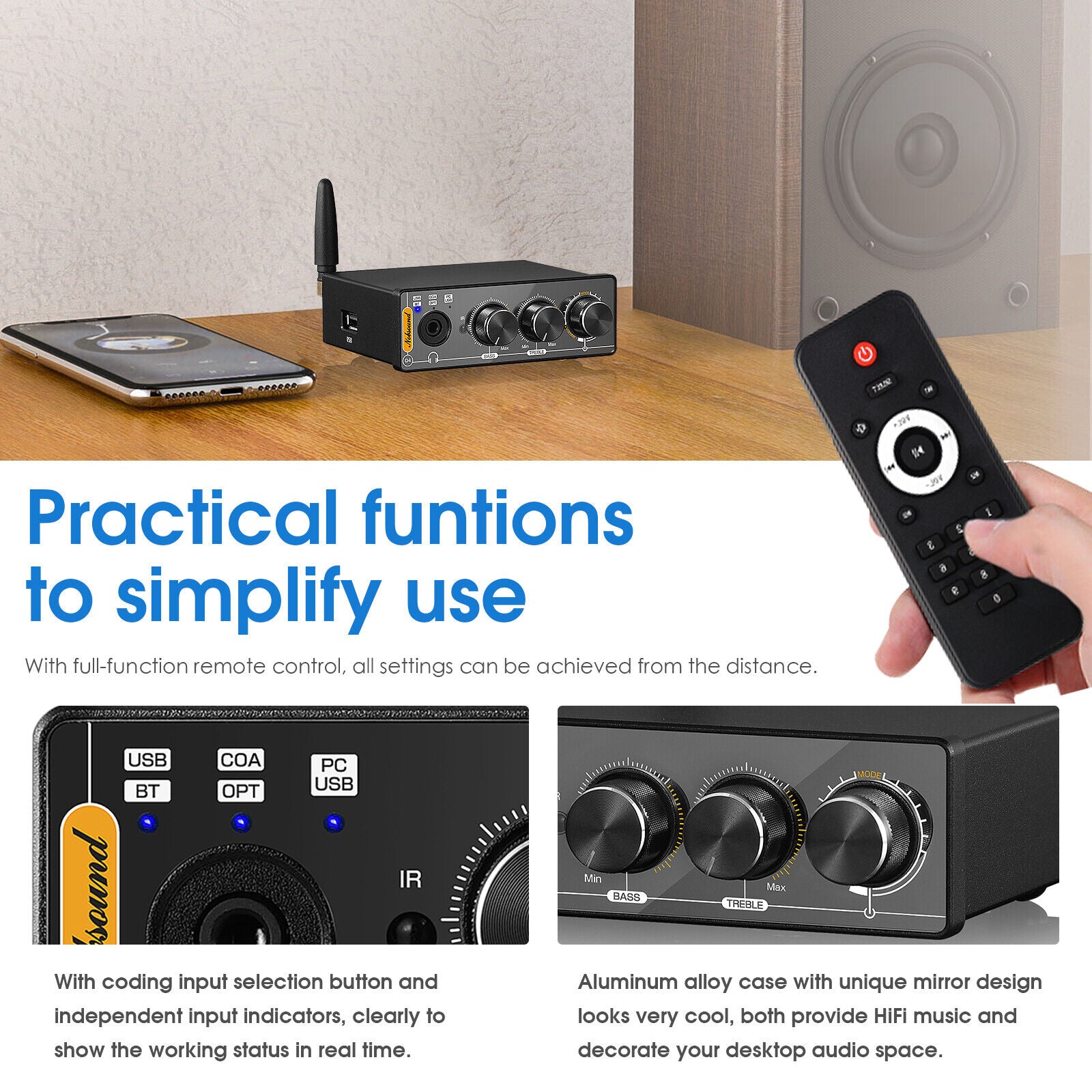 Nobsound Q4 Mini Bluetooth 5.0 Stereo USB DAC Gaming S/PDIF Digital to ...