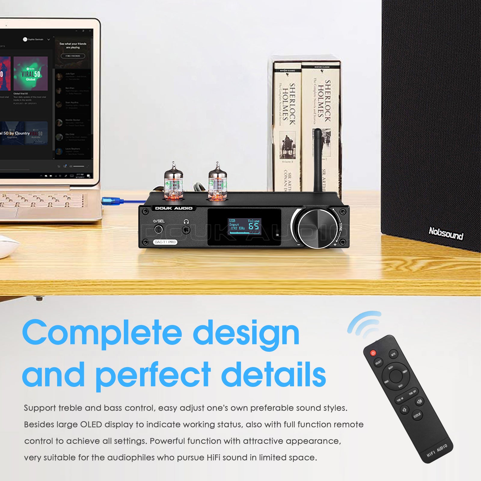 Douk Audio DAC-T1 PRO HiFi Tube Stereo Preamp USB DAC Bluetooth Receiv