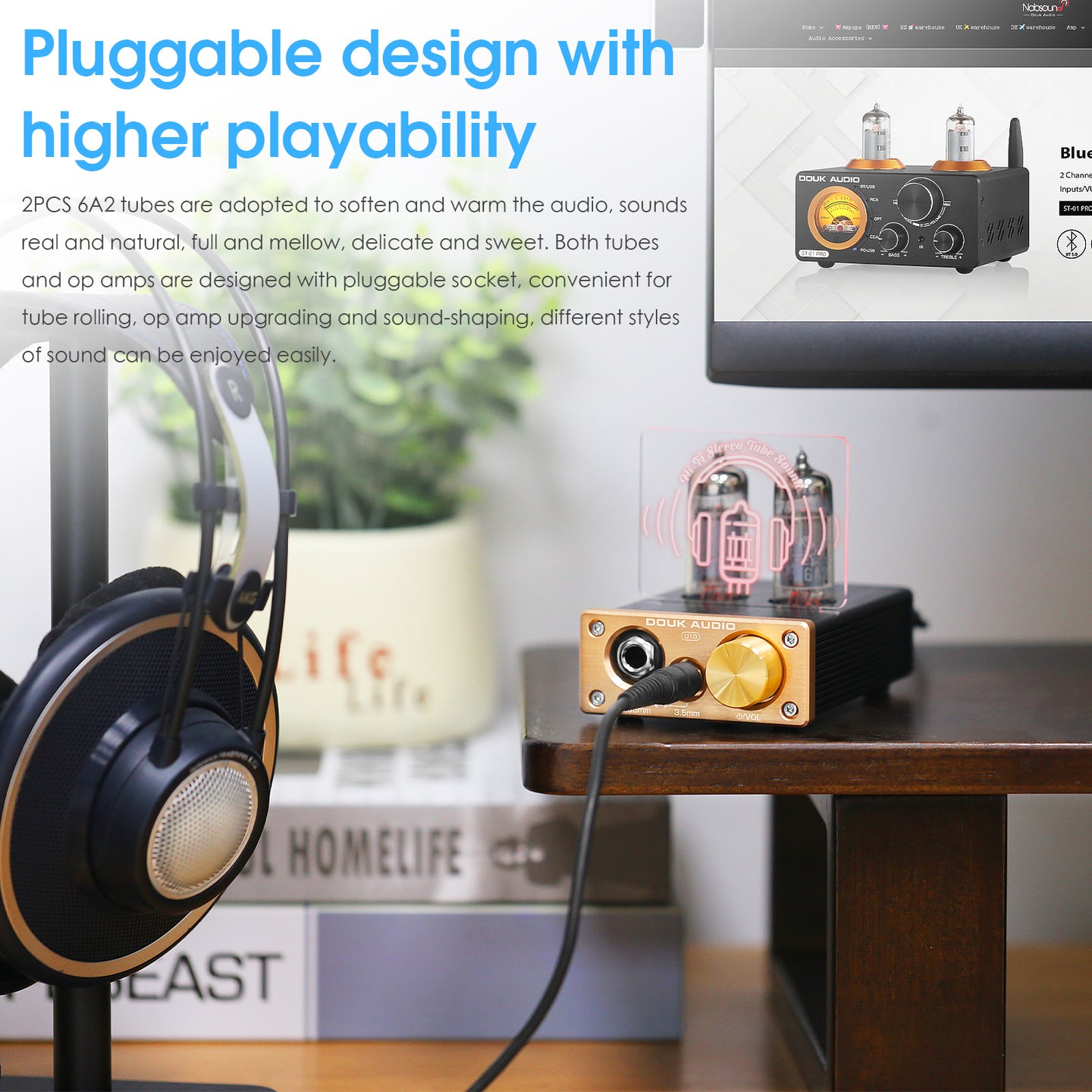 Douk Audio U10 Mini Tube Headphone Amplifier HIFI Stereo Preamp for Ho