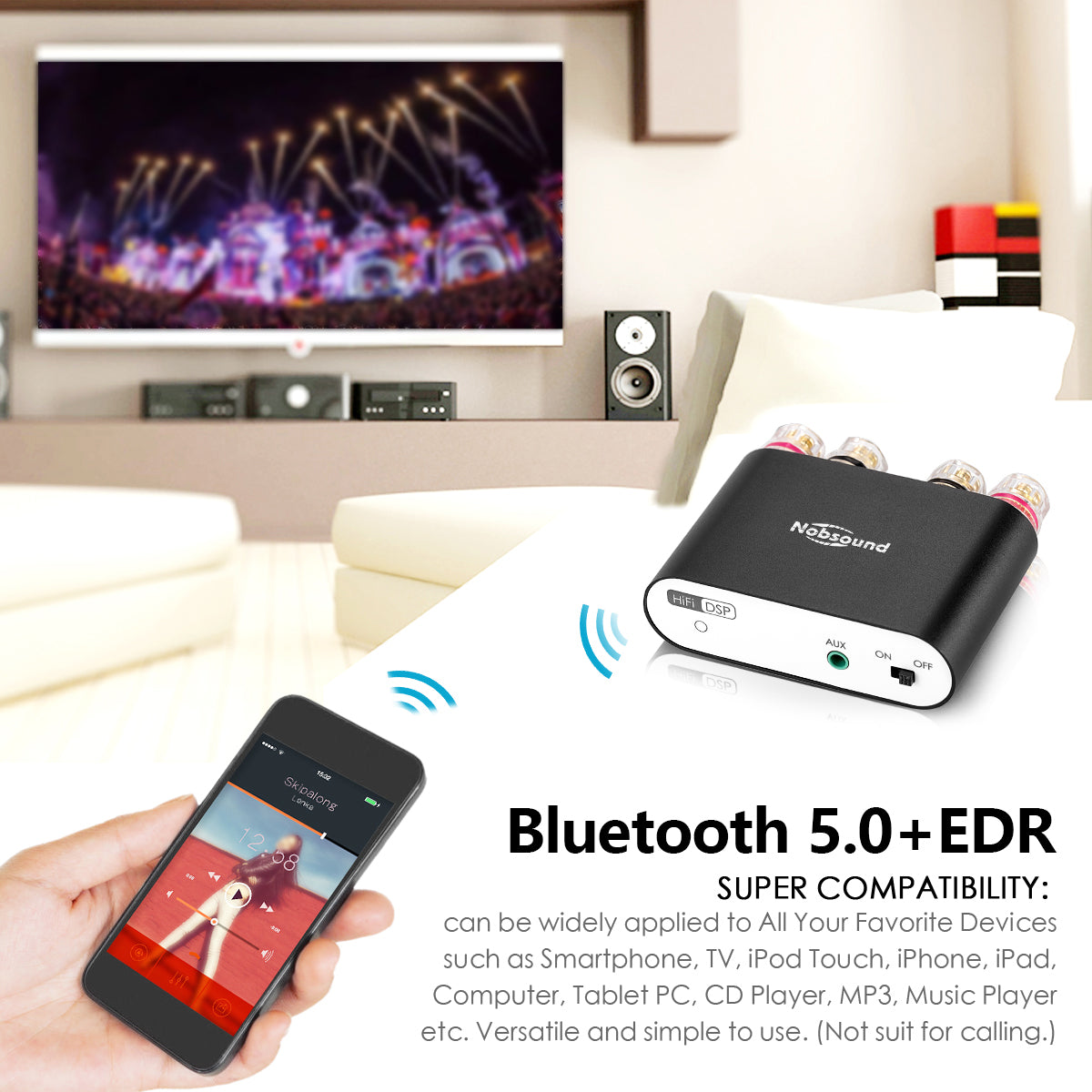 Nobsound NS-10G PRO Mini Bluetooth 5.0 Digital Amplifier DSP HiFi Ster ...