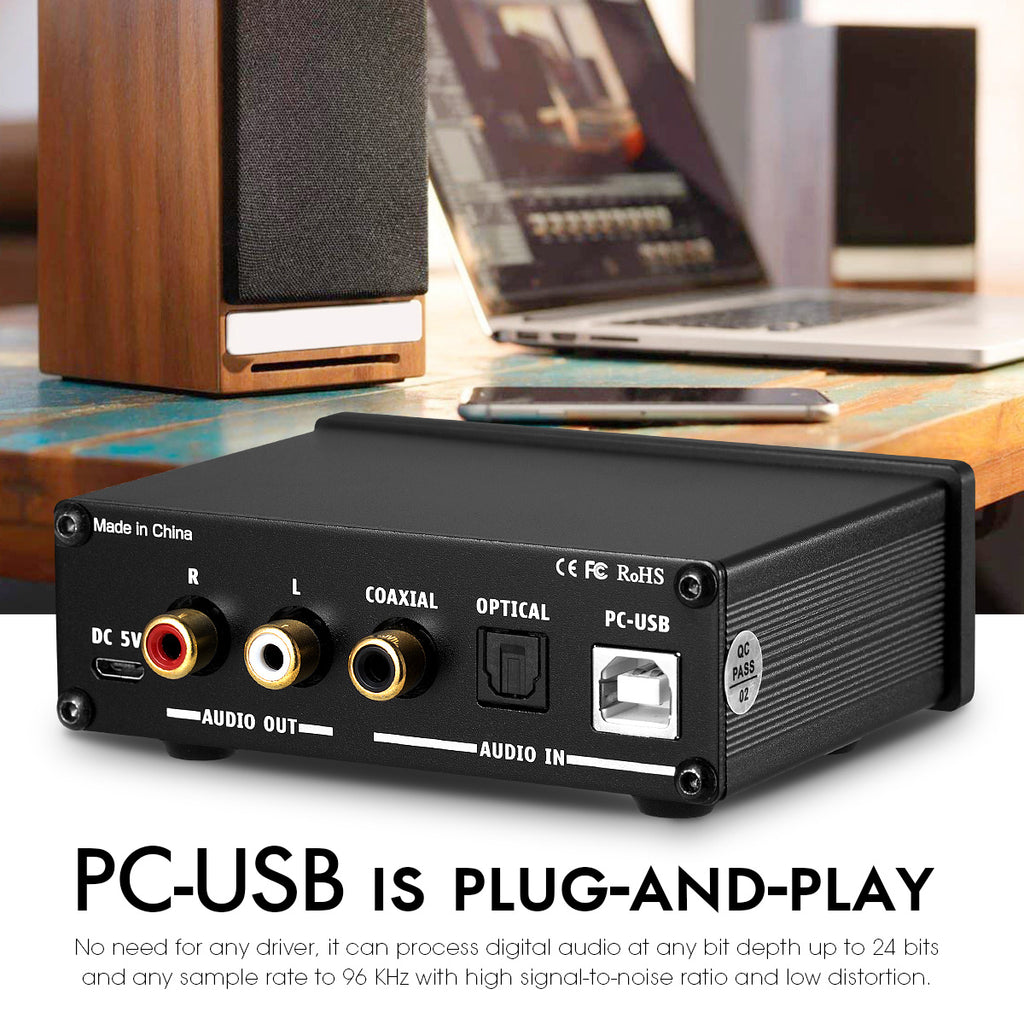 Nobsound Q3 Mini USB DAC Digital to Analog Converter Coaxial/Optical A ...