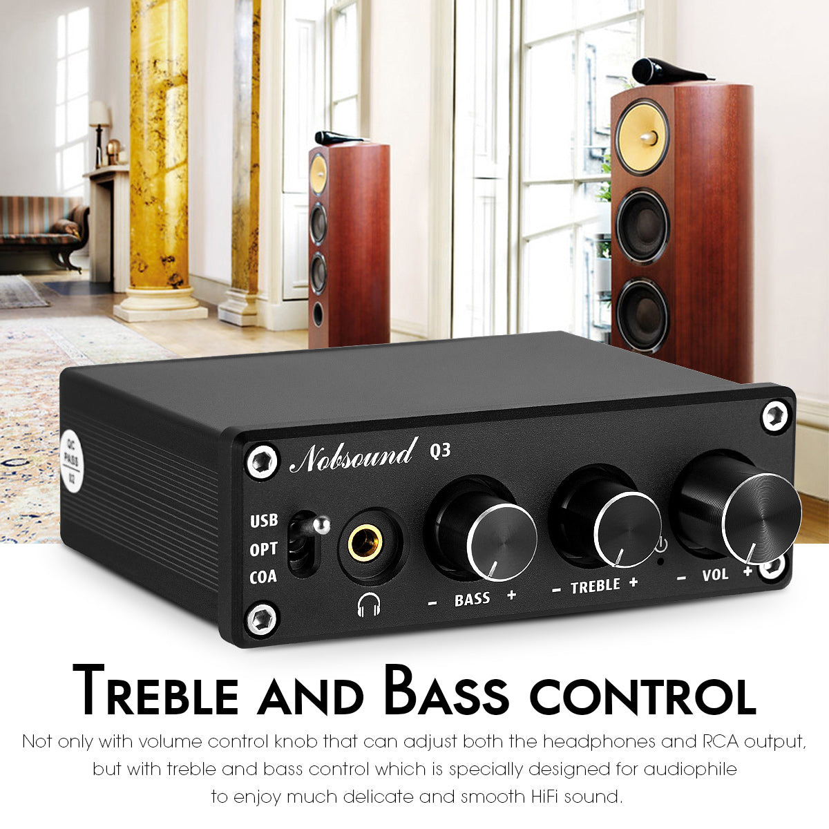 Nobsound Q3 Mini USB DAC Digital to Analog Converter Coaxial/Optical A ...