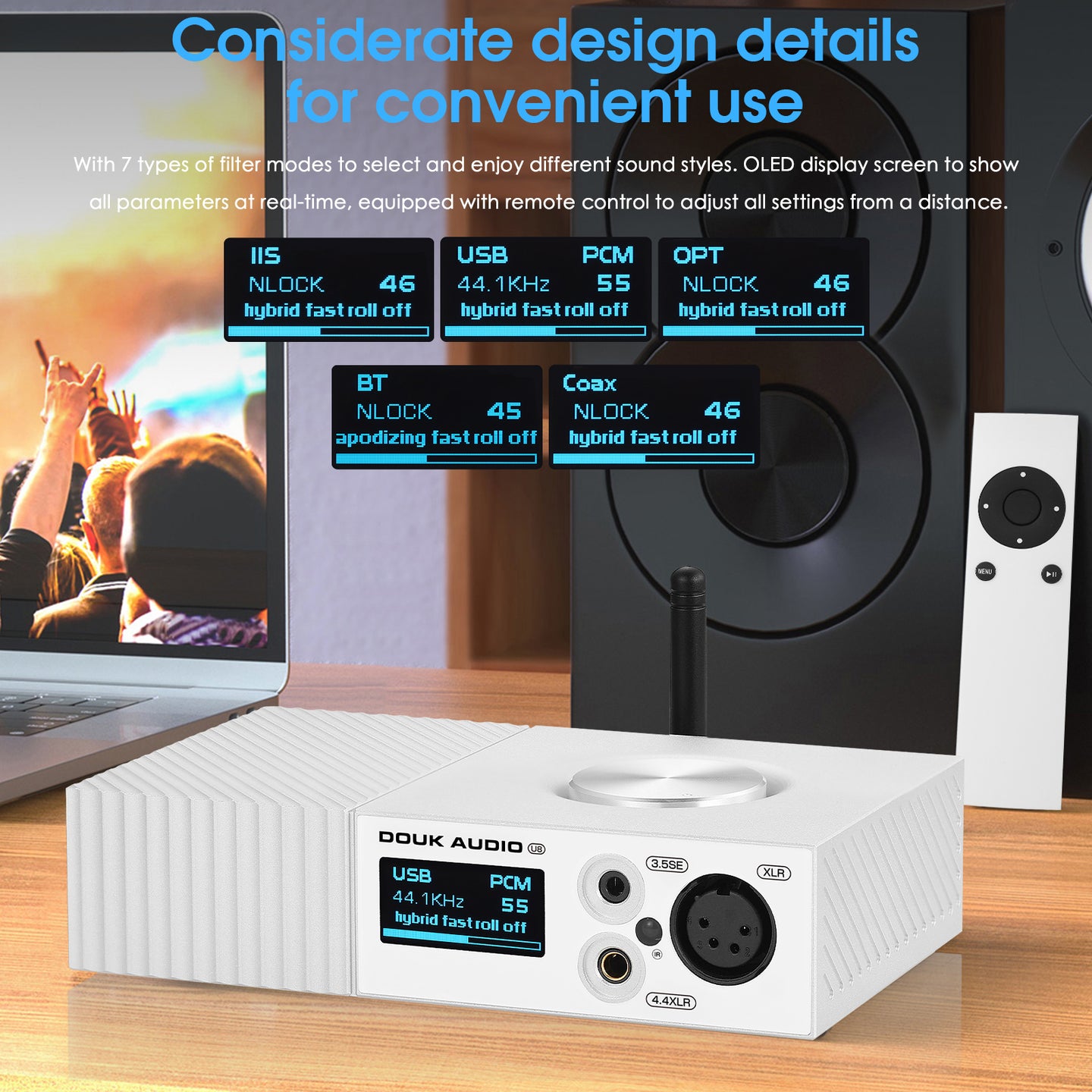 Douk Audio U8 HiFi Daul ES9038Q2M Bluetooth 5.0 Full Balanced Decoder