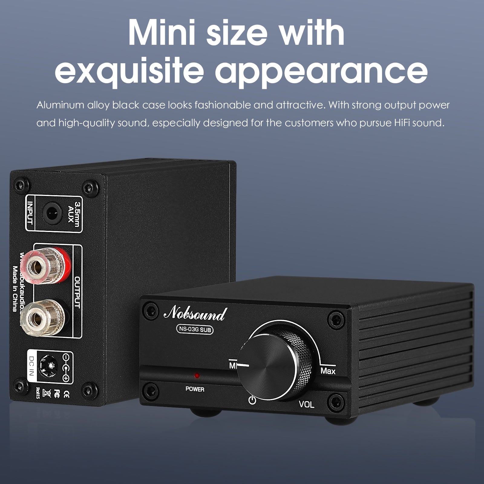 Nobsound NS-03G SUB Mini Mono Channel Digital Amplifier HiFi Home Subw ...