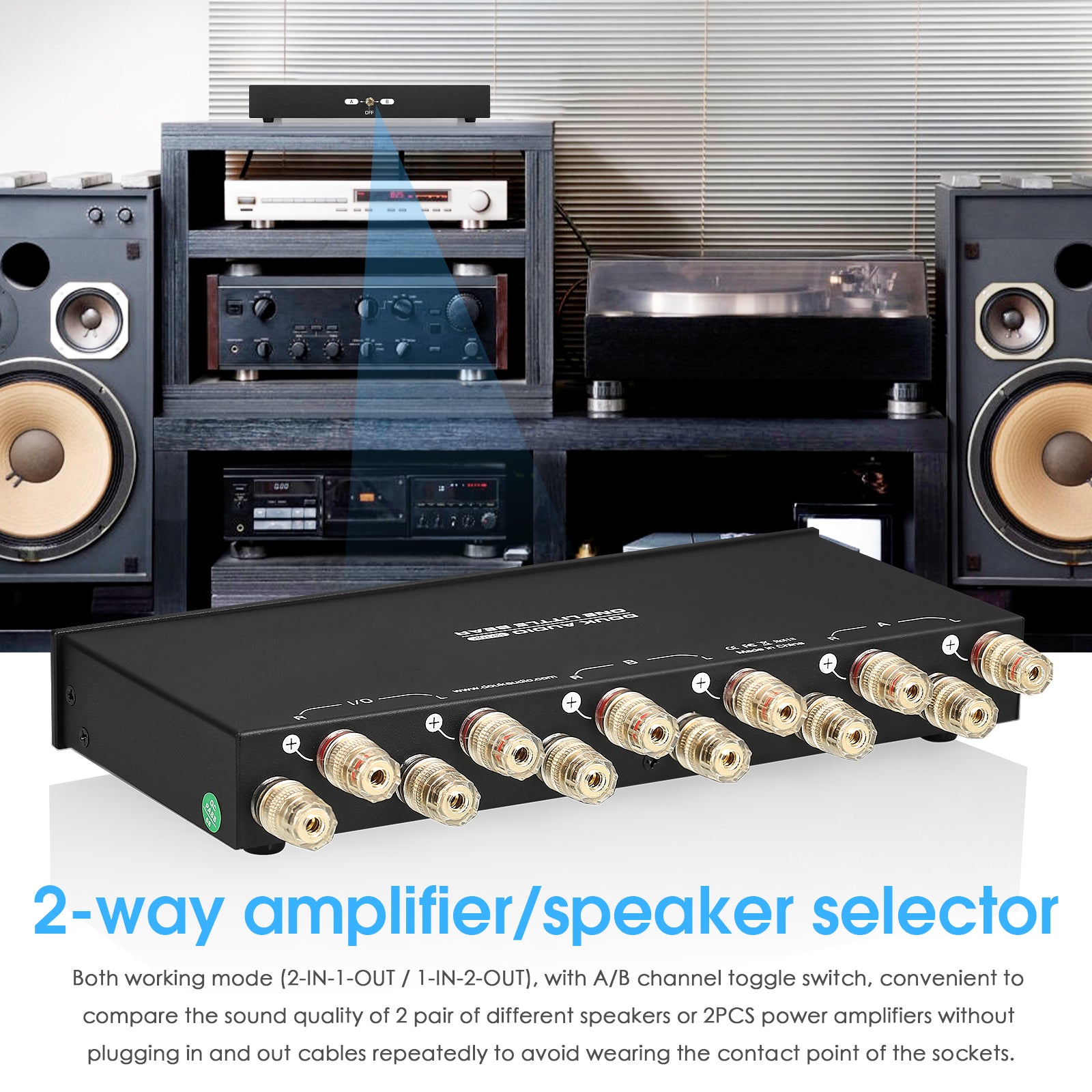 Douk Audio SP102 Passive 2(1)-IN-1(2)-OUT Audio Selector Stereo Switch ...