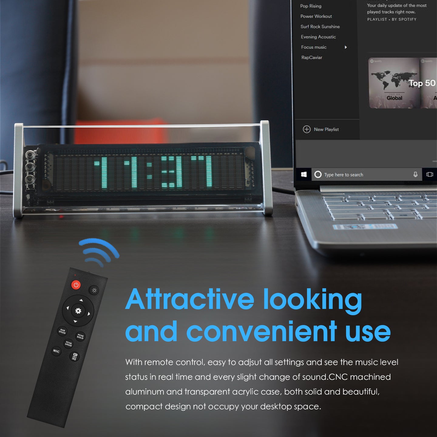 Douk Audio VFD253 3.5mm AUX Switcher Box VFD Audio Analyser Bluetooth