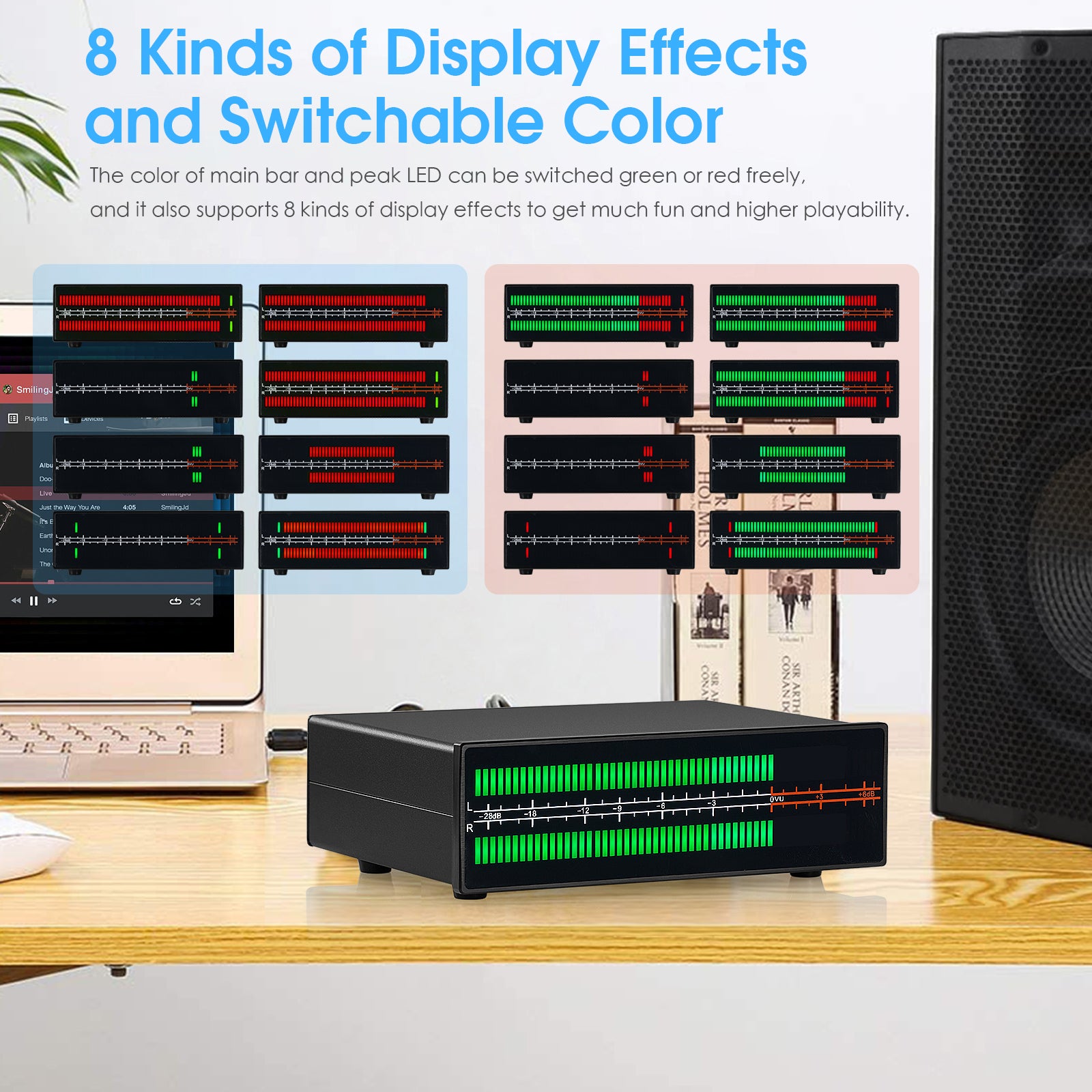 Douk Audio VU56PRO MIC+LINE Stereo RGB LED Sound Level Meter Audio Spl