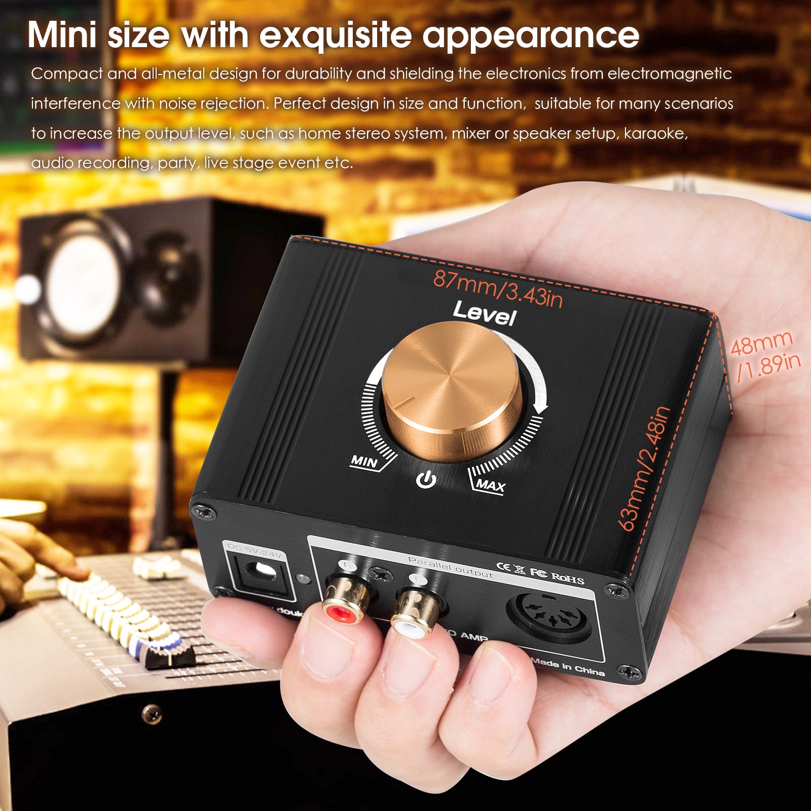 Douk Audio L1 Mini Stereo Line Level Booster Amplifier Audio Preamp 20